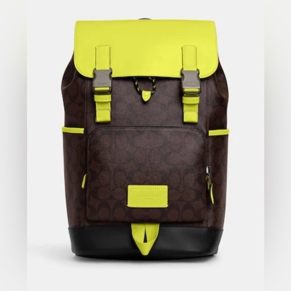 Coach | Bags | Coach Track Backpack In Colorblock Signature Canvas ...